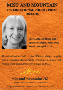 MIST & MOUNTAIN INTERNATIONAL POETRY PRIZE 2024-25 – Mist and Mountain
